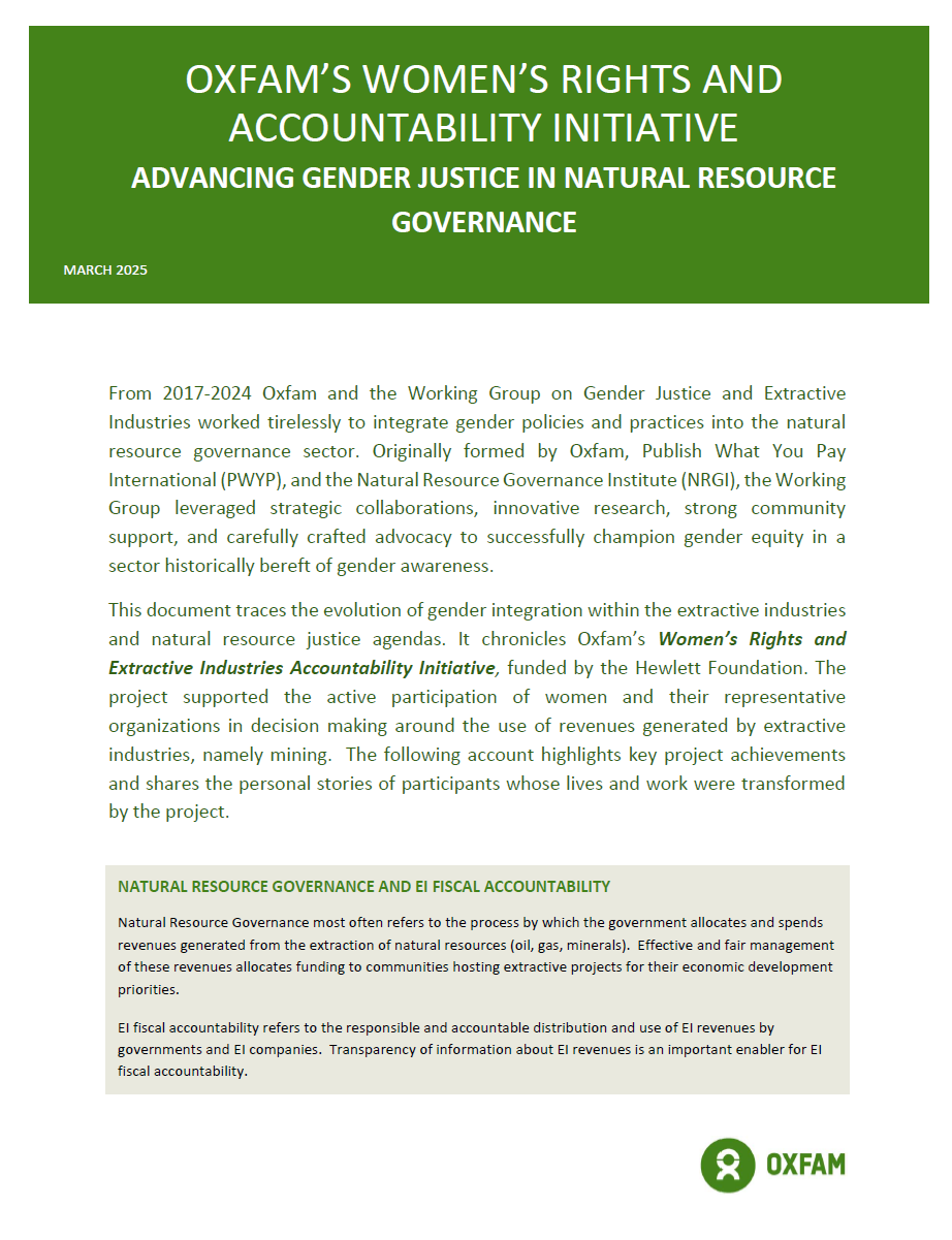 Oxfam's Women’s Rights and Accountability Initiative | Oxfam