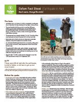 Earthquake in Haiti Fact Sheet | Oxfam