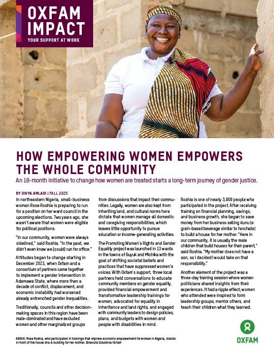 How Empowering Women Empowers the Whole Community | Oxfam