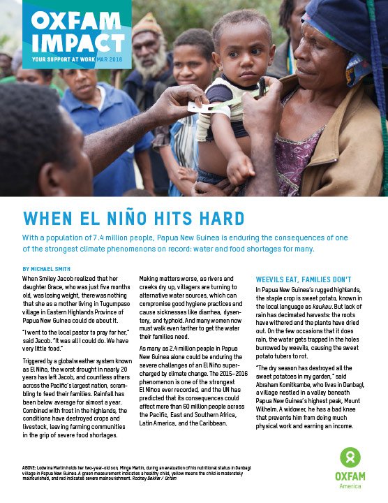 When El Nino hits hard | Oxfam