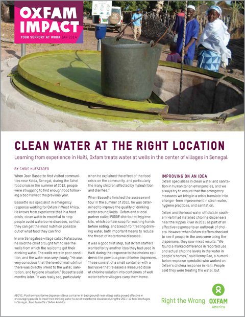 Clean water at the right location | Oxfam