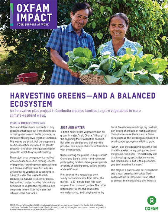 Harvesting Greens—And A Balanced Ecosystem | Oxfam