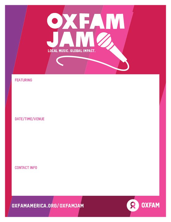 Oxfam Jam promotional materials | Oxfam