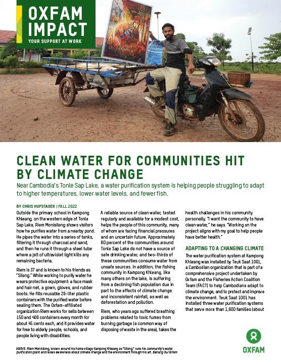 Clean water for communities hit by climate change | Oxfam