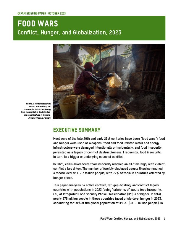 Food Wars: Conflict, Hunger, and Globalization, 2023 | Oxfam