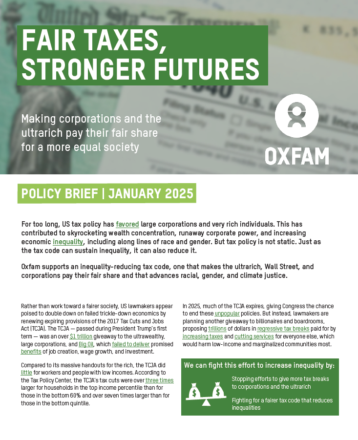 Fair Taxes, Stronger Futures | Oxfam