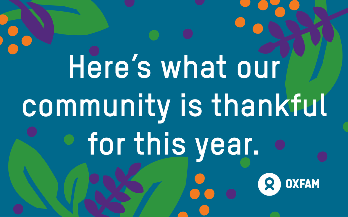 What the Oxfam community is thankful for | Oxfam
