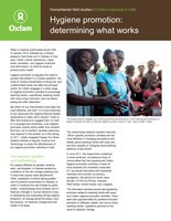 Hygiene promotion: determining what works | Oxfam