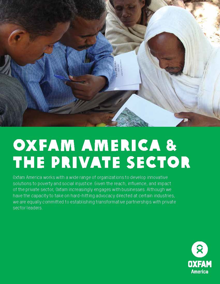 Oxfam America & the private sector | Oxfam