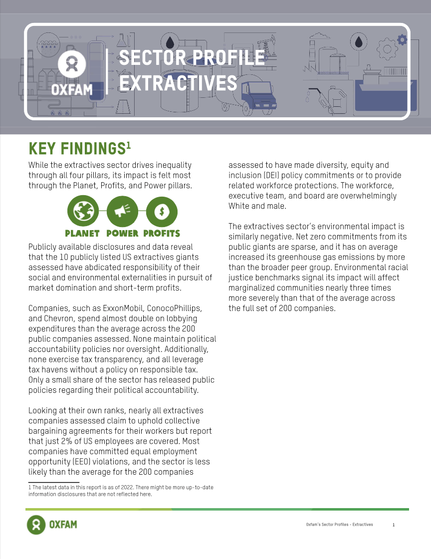 Sector Profile: Extractives | Oxfam