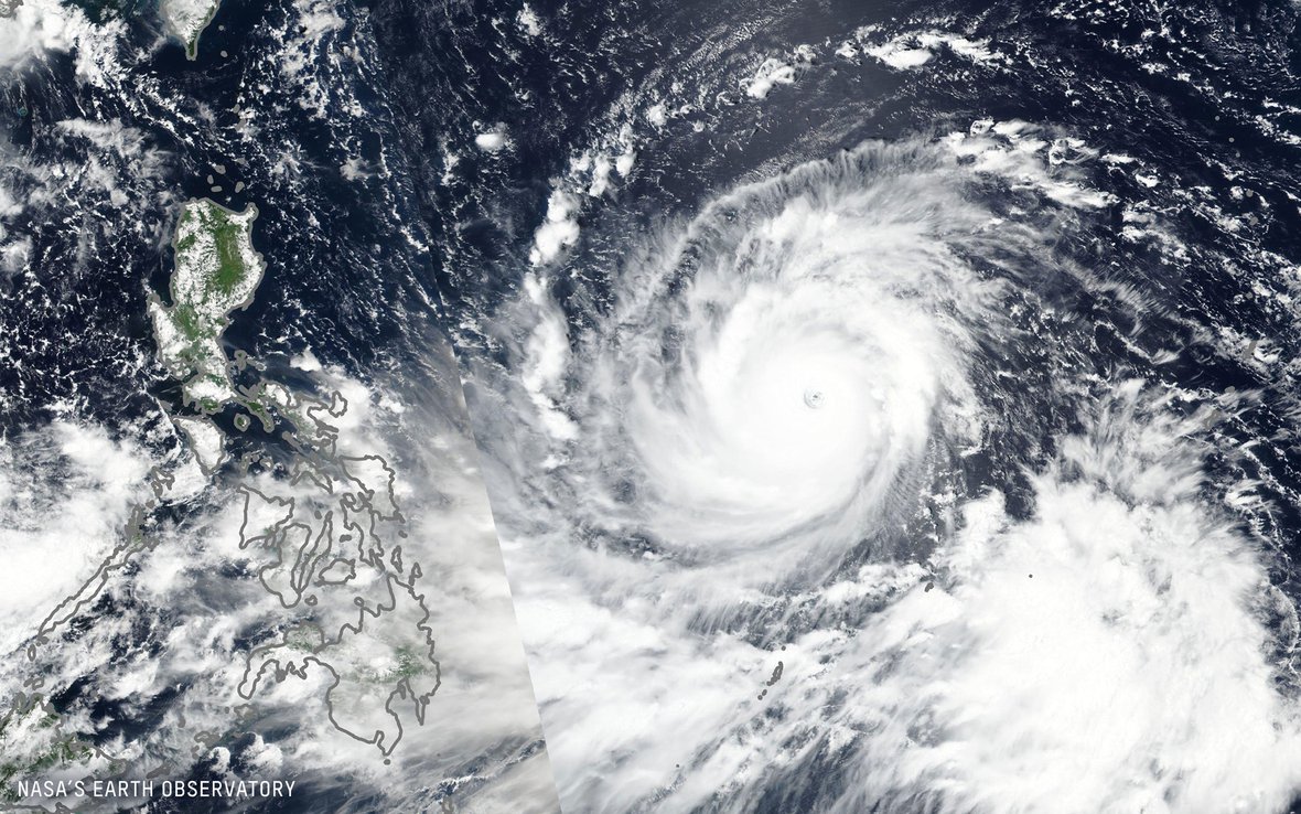 Philippines Typhoon Satellite View